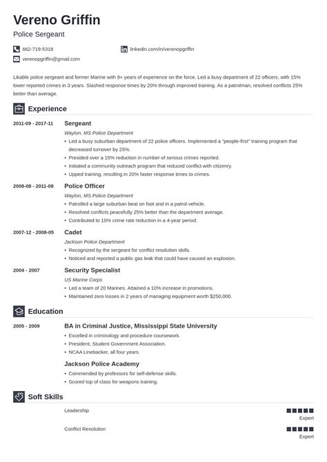Police Resume Templates
