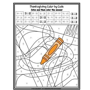 Addition Subtraction Color By Code Bundle By A World Of Language Learners