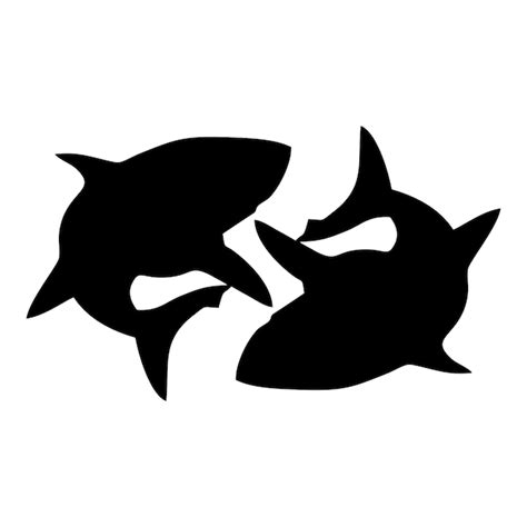 Premium Vector Silhouette Of A Black Shark Swimming