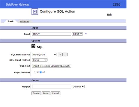 Ibm Datapower Database Connectivity And Performing Crud Operations