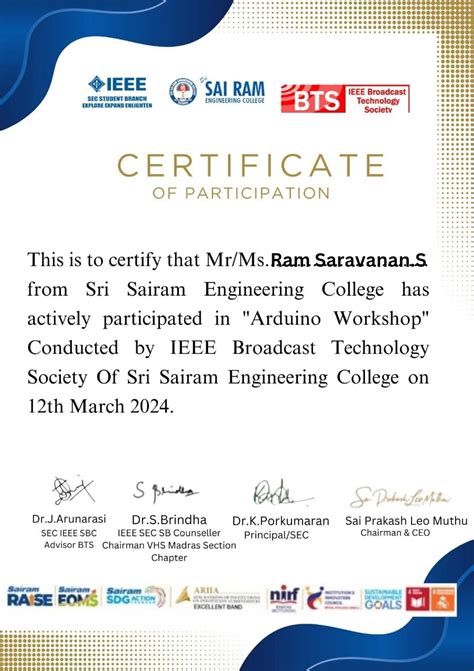 Ram Saravanan On Linkedin Arduinoworkshop Ieeebroadcasttechnologysociety Technologylearning