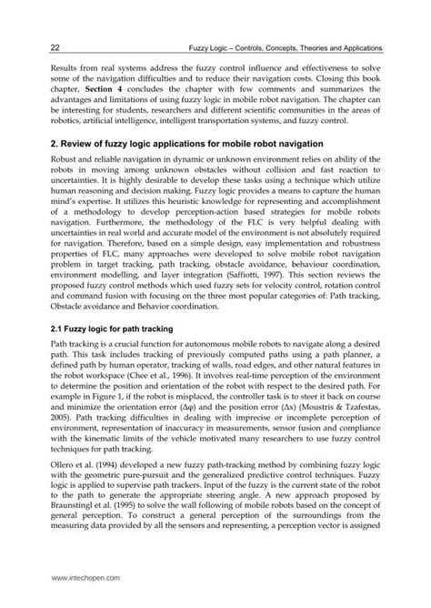 Pdf Application Of Fuzzy Logic In Mobile Robot Navigationcdn