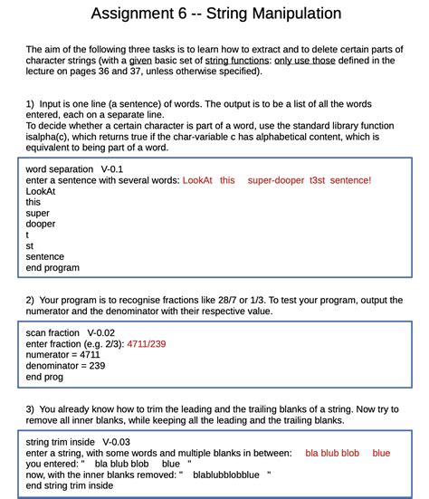 Solved Assignment 6 String Manipulation The Aim Of The