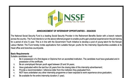 Nssf Internship 2025 Program Application Form How To Apply