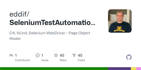 GitHub Eddif SeleniumTestAutomationFramework C NUnit Selenium WebDriver Page Object Model
