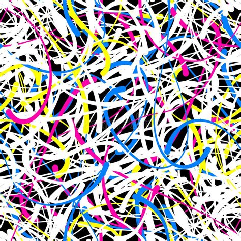 Blob Doodle Curves Vector Seamless Pattern Stock Vector Illustration