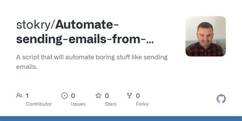 GitHub Stokry Automate Sending Emails From Excel A Script That Will Automate Boring Stuff