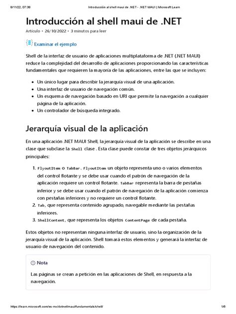 Introducción Al Shell Maui De Net Net Maui Microsoft Learn Pdf