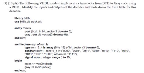 Solved 3 10 Pts The Following Vhdl Module Implements A