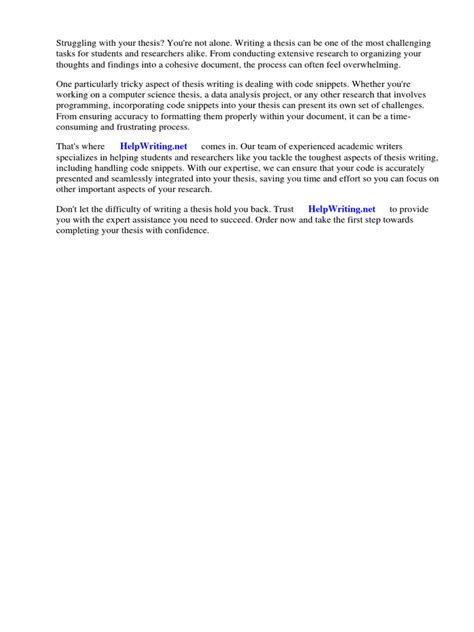 Thesis Code Snippets Pdf