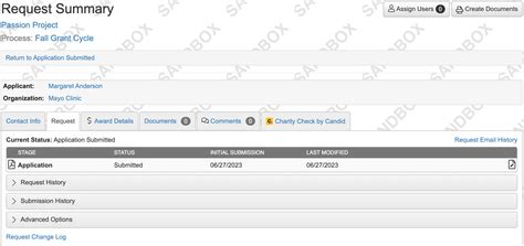 Request Summary Page Foundant Technologies