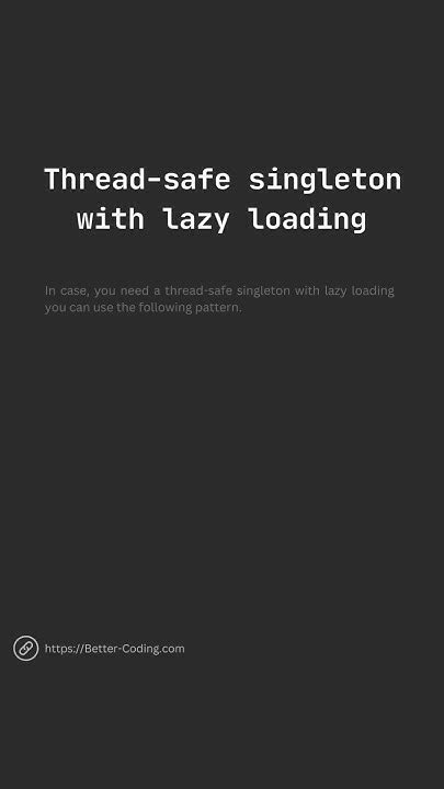 Java Design Patterns Thread Safe Singleton With Lazy Loading Youtube