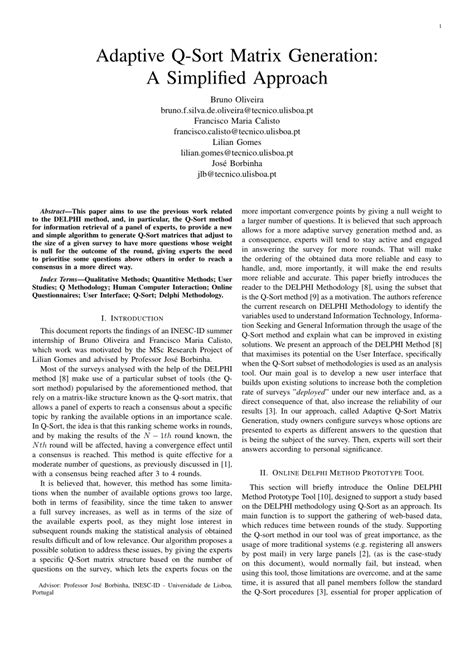 Pdf Adaptive Q Sort Matrix Generation A Simplified Approach