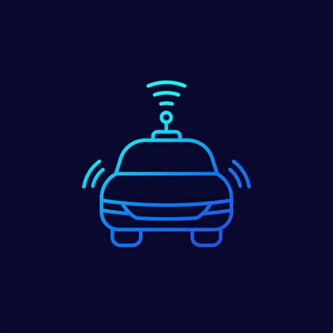 Premium Vector Autonomous Car Line Thin Icon