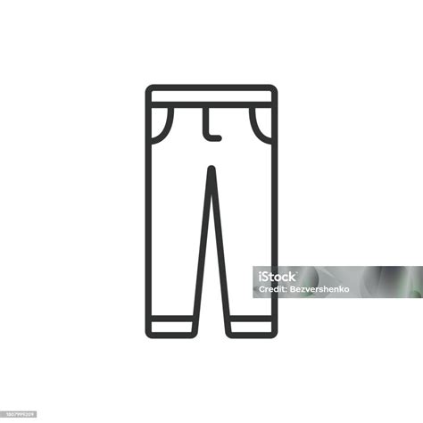 팬츠 아이콘 라인 디자인 데님 개요 청바지 아이콘 벡터 일러스트 레이 션 바지 편집 가능한 획 아이콘입니다 데님에 대한 스톡