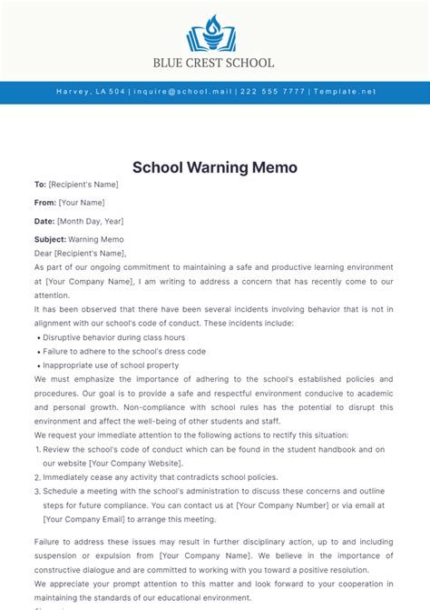 Free School Memo Templates To Edit Online And Print