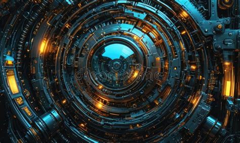 A Large Circle With A Reflective Surface Is Shown In This Image Stock