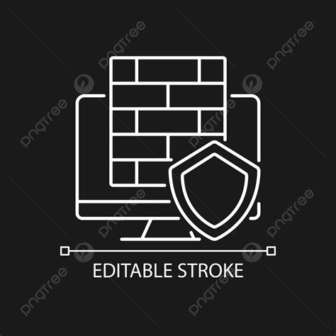 Firewall White Linear Icon For Dark Theme Symbol Black Pictogram Vector Symbol Black