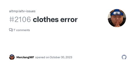 Clothes Error · Issue 2106 · Altmpaltv Issues · Github