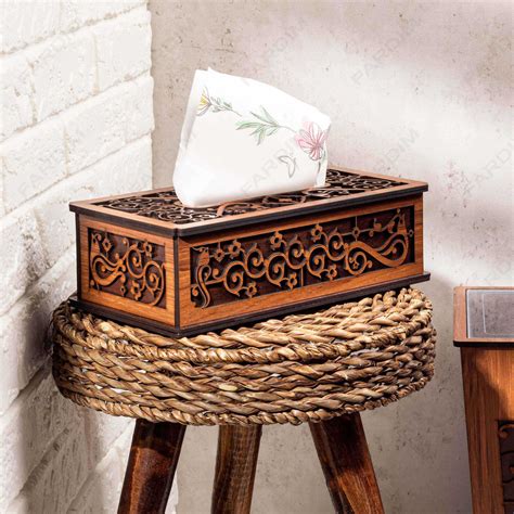 طرح لیزر جعبه دستمال کاغذی مدل ماهک دانلود طرح