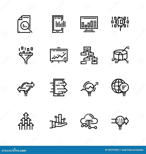 Simple Set Of Data Analysis Related Vector Line Icons Contains Such