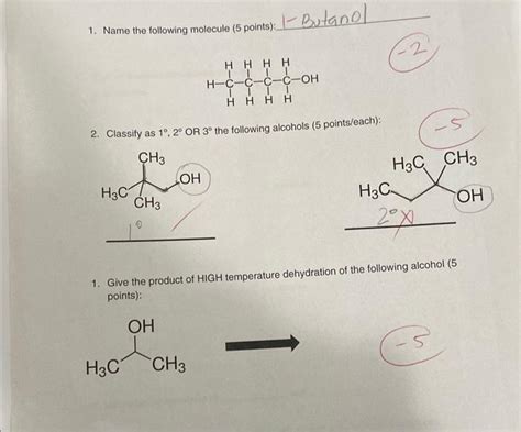 Solved 1 Name The Following Molecule 5 Points 1−bνtan0