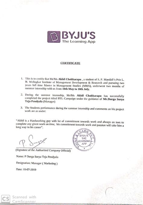 Akhil Chokkarapu On Linkedin Internship Completed Successfully