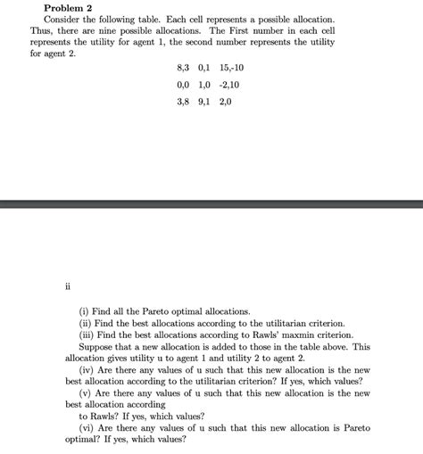 Problem 2 Consider The Following Table Each Cell Chegg Com