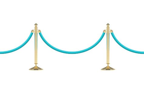 청록색 로프가 있는 장벽 이음새가 없는 선 사실적인 황금 지지대 기둥 0명에 대한 스톡 벡터 아트 및 기타 이미지 0명 3차원 형태 개념 Istock