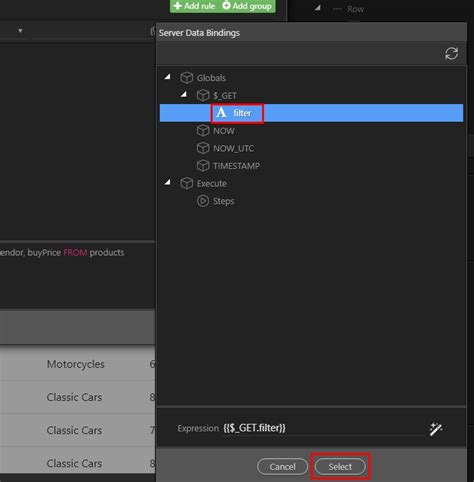 Wappler Documentation Filtering Database Query With A Text Input