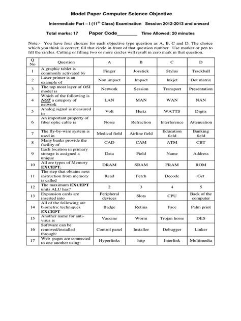 Sample Paper Conputer Science Session 2012 13 Pdf Pdf Computer Data