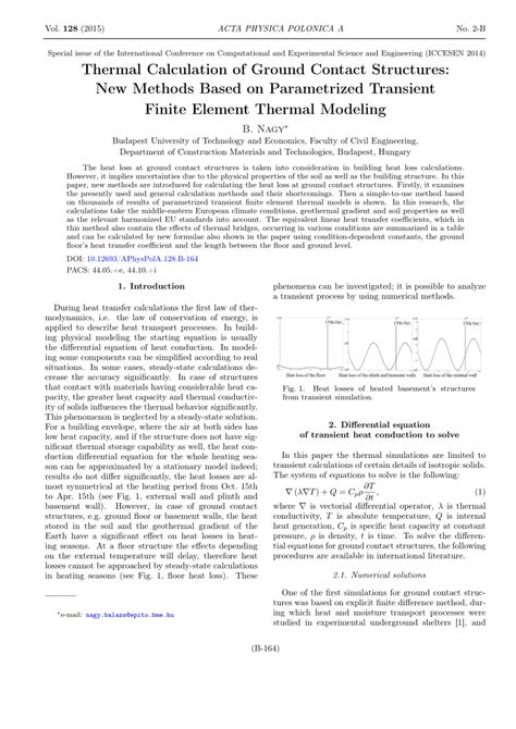 Pdf Thermal Calculation Of Ground Contact Structures New Methods