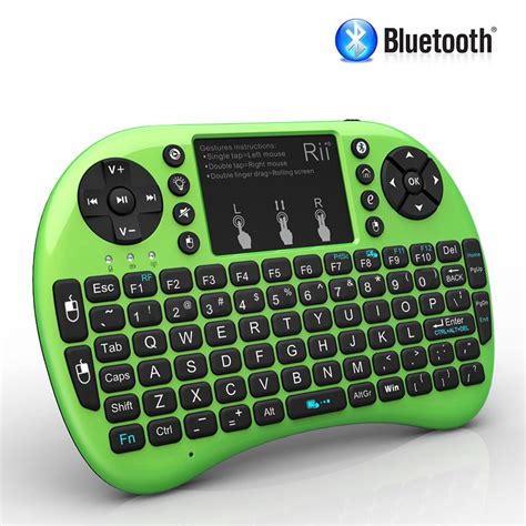 Rii I8 Bt Mini Wireless Bluetooth Backlight Touchpad Keyboard With