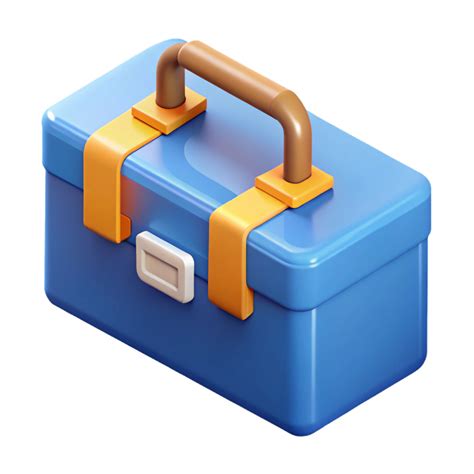 Beautiful Bold Renaissance Isometric Toolbox With Crisp Edges And Minimal Details With Scalable