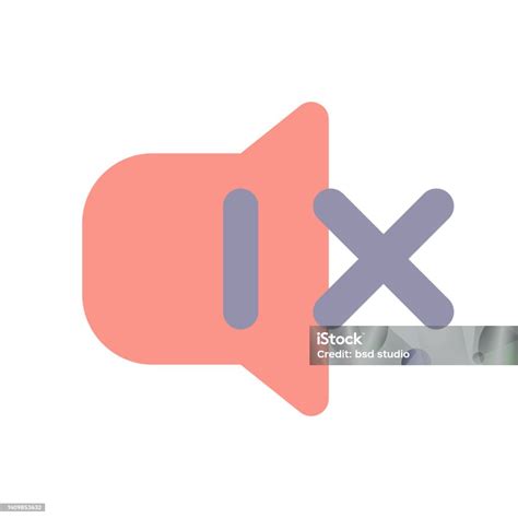 Turn Off Sound Flat Color Ui Icon Stock Illustration Download Image