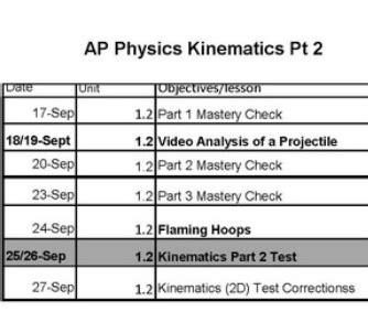 Unit 1 Kinematics Part 2 VHS AP Physics B