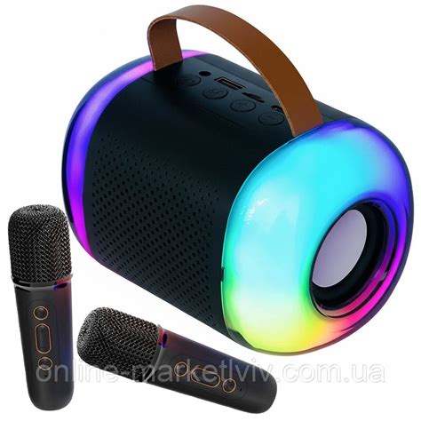 Купити Портативна Bluetooth колонка 2 мікрофон Usb Sd Fm K21 2 Дитяча колонка караоке
