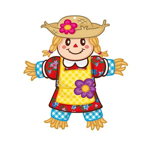 Espantalho Articulado Menina De Papel Decoração Festa Junina