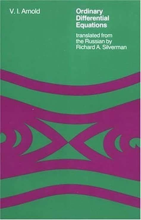 Ordinary Differential Equations Mit Press Arnold V I Silverman Richard A