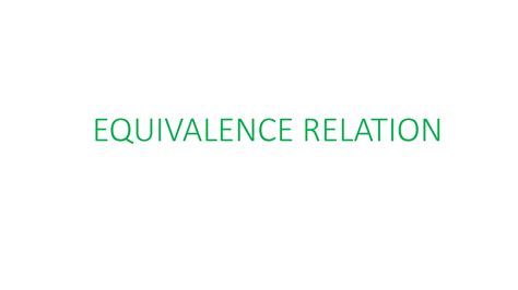 solution equivalence relation partition cells and equivalence class