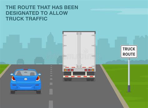United States Truck Route Sign Meaning Back View Of A Traffic Flow