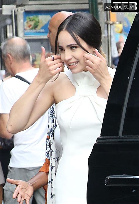 Sofia Carson Sexy Seen Flaunting Her Hot Figure In White At Good Morning America Aznude