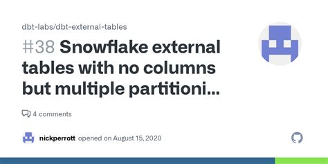 snowflake external tables with no columns but multiple partitioning columns doesn t work · issue