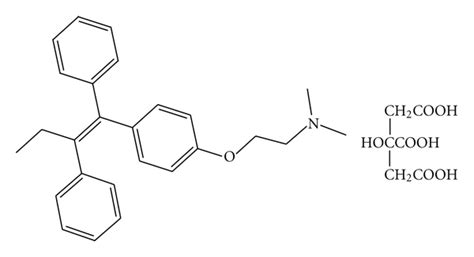 Chemical Structure Of Tamoxifen Citrate Download Scientific Diagram
