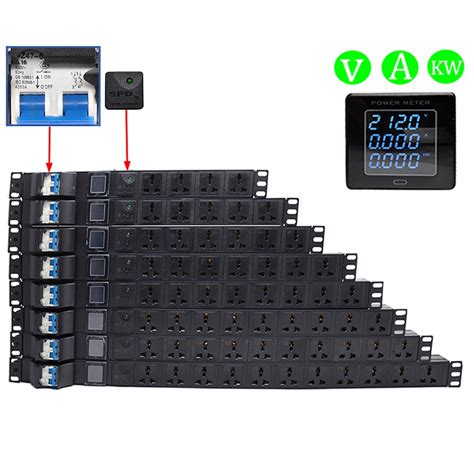 Power Distribution Unit Pdu Cabinet Multi Function Digital Display Board 16a Air Switch With