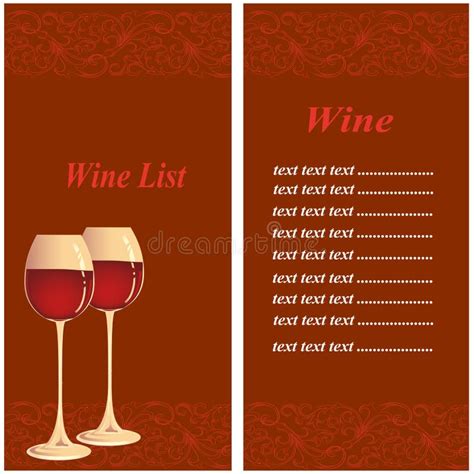 Weinliste Vektor Abbildung Illustration Von Abbildungen