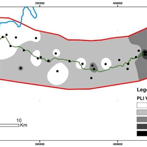 Spatial Distribution Of The Pollution Load Index Pli In Agricultural