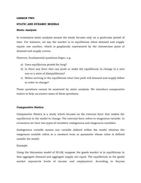 lesson two static and dynamic analysis lesson two static and