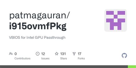 Intel Igpu Passthrough Gvt D Vbios Issue Vfio