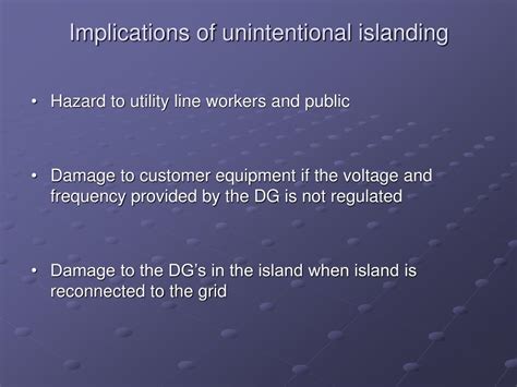 Ppt Distributed Generation Islanding Implications On Power System
